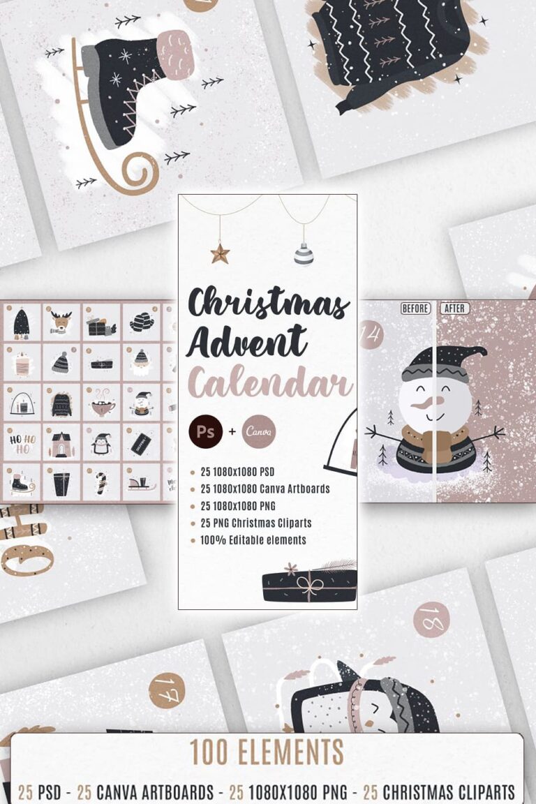 Canva PSD Christmas Advent Calendar – MasterBundles