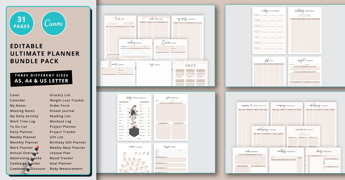 Canva Ultimate Planner Bundle Vol.24 – MasterBundles