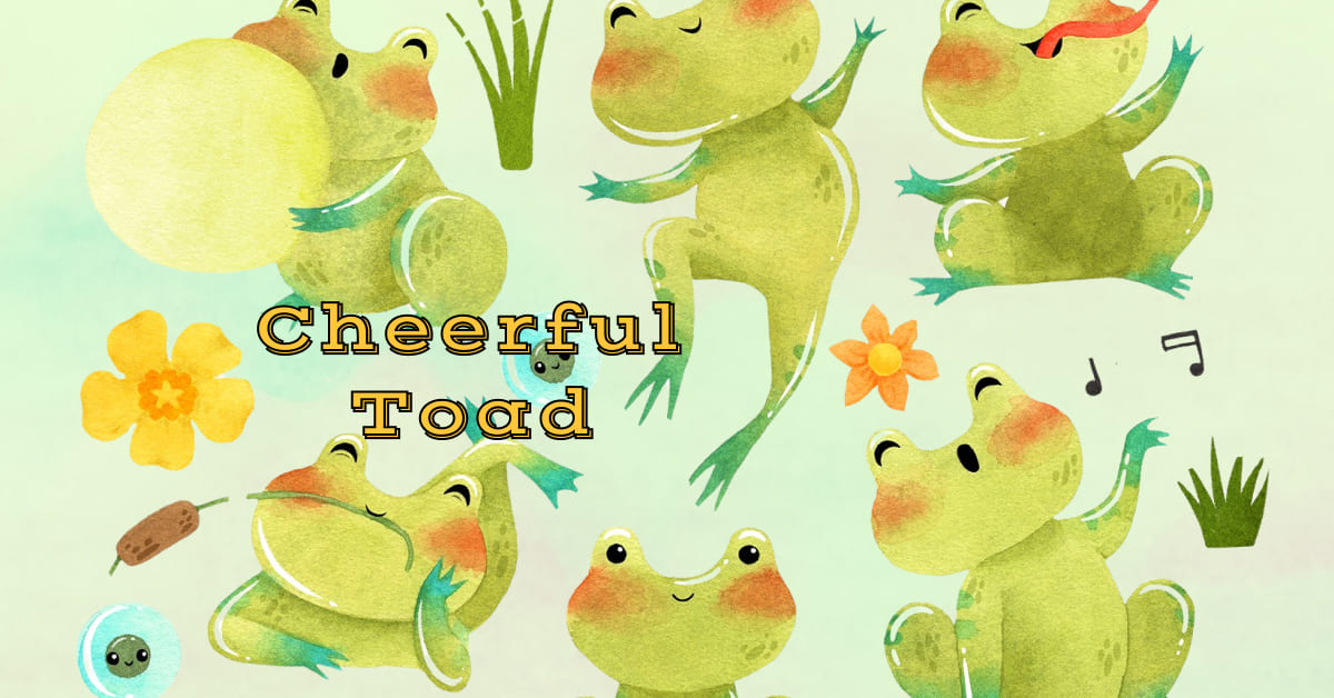 Cheerful Toad, Frog Clipart – MasterBundles