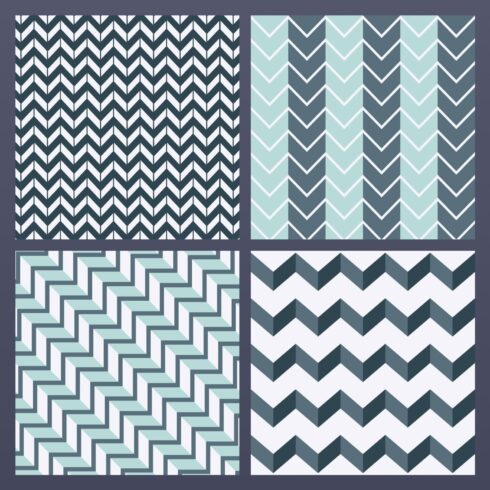 Chevron Patterns Green & Grey – MasterBundles