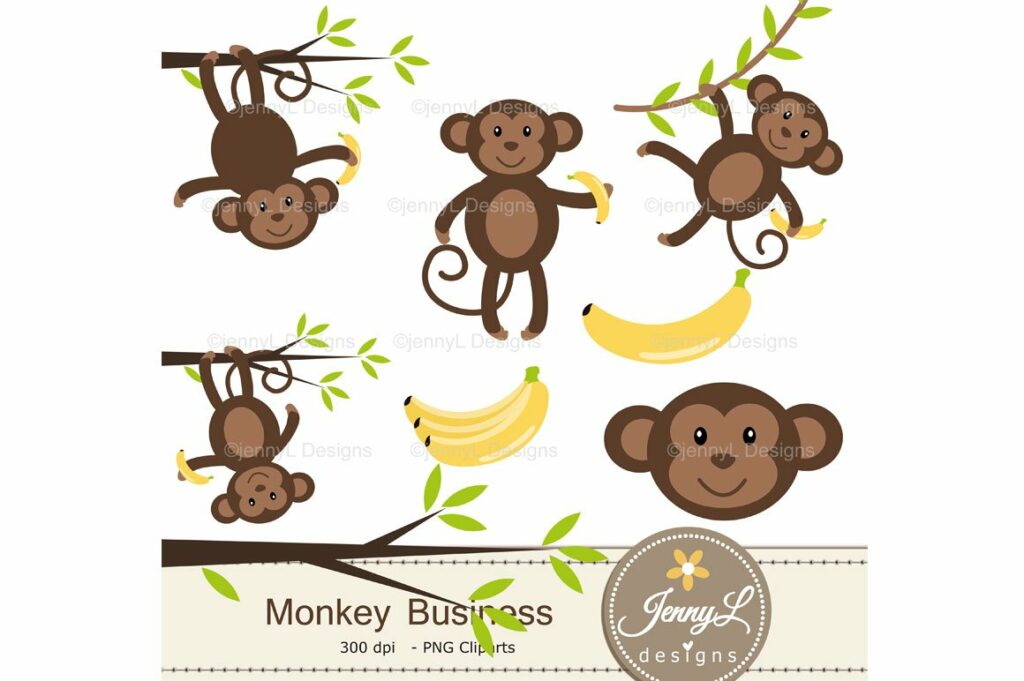 Monkey Digital Papers & Clipart – MasterBundles