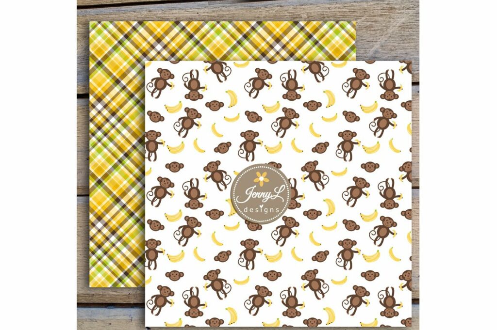 Monkey Digital Papers & Clipart – MasterBundles