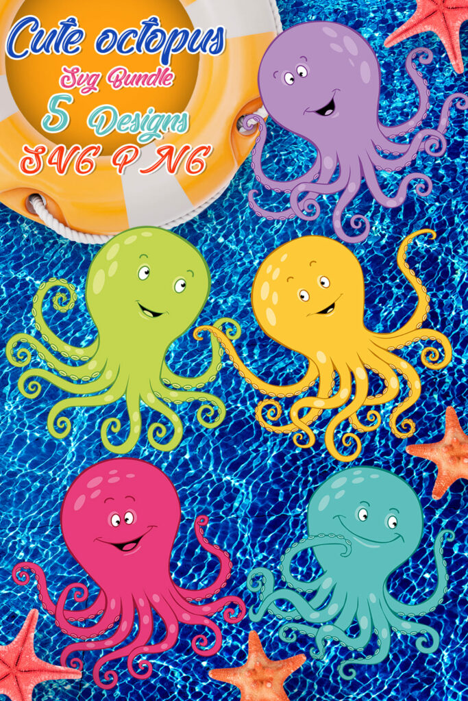 5 Cute Octopus SVG Designs – MasterBundles