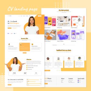 Modern CV Landing Page Template – MasterBundles