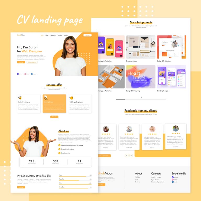 Modern CV Landing Page Template – MasterBundles