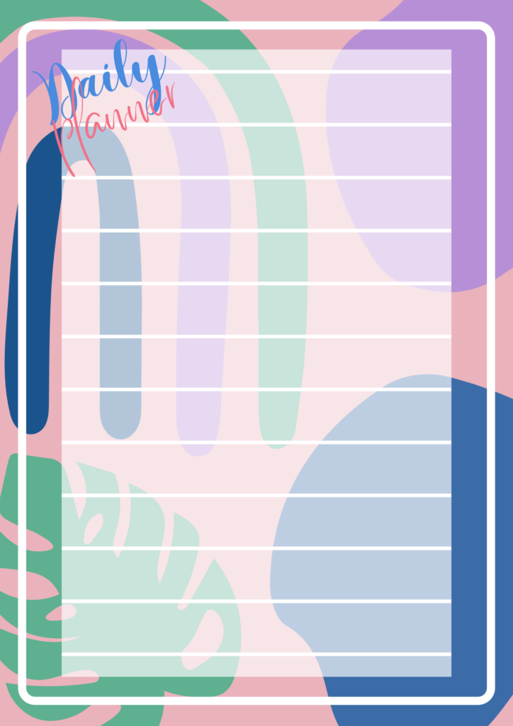 Daily Planner I Set of 30 sheets I Boho and Pastel theme I Colorful ...