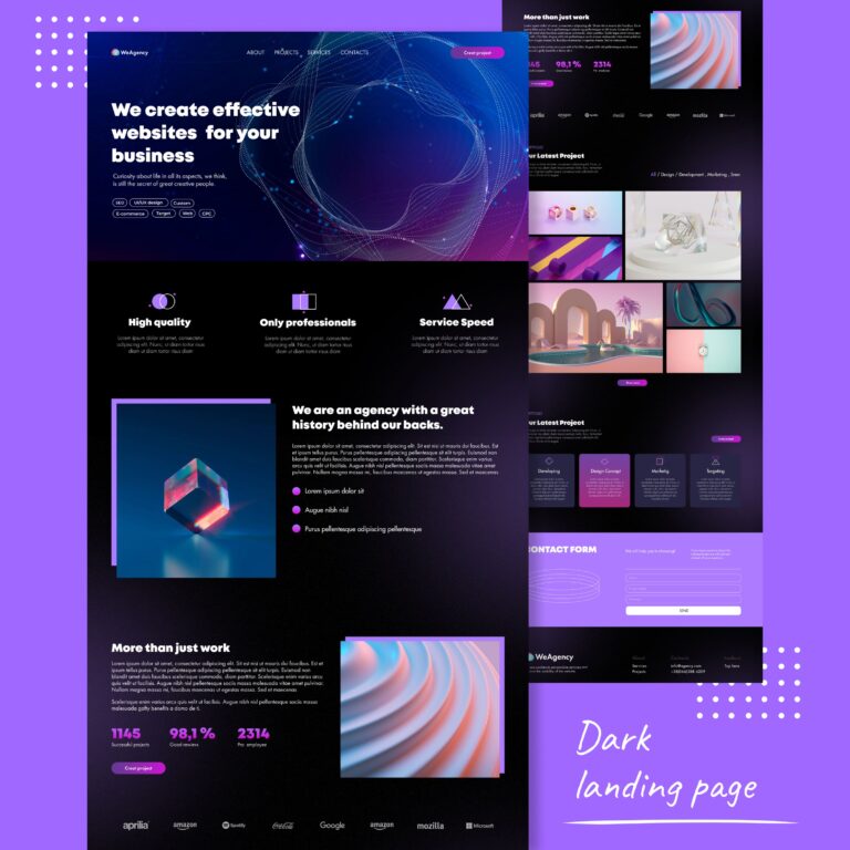 Modern Dark Landing Page Template – MasterBundles