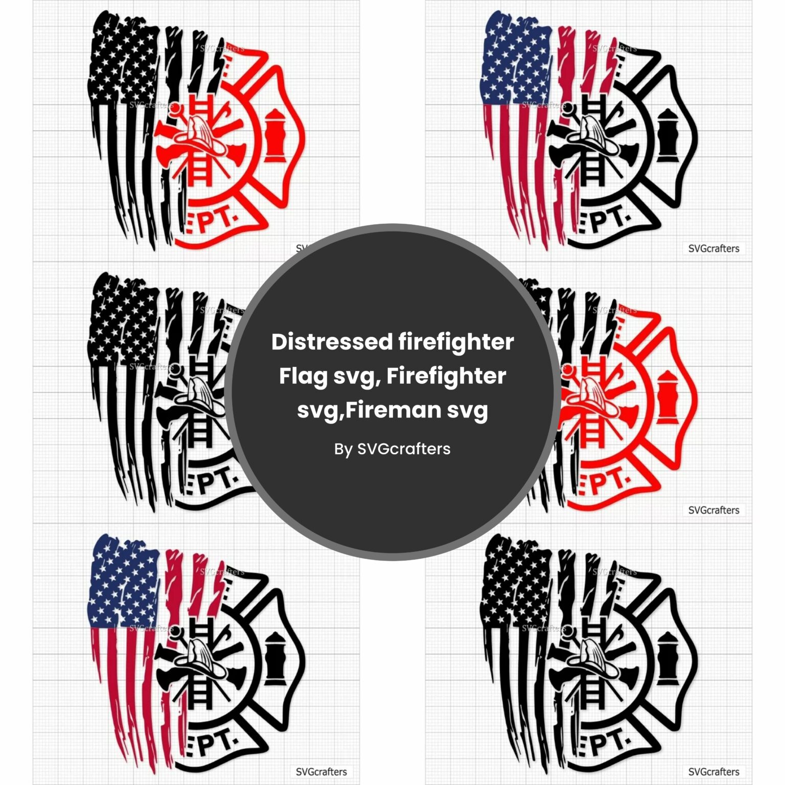 Distressed Firefighter Flag SVG, Firefighter SVG,Fireman SVG - done ...