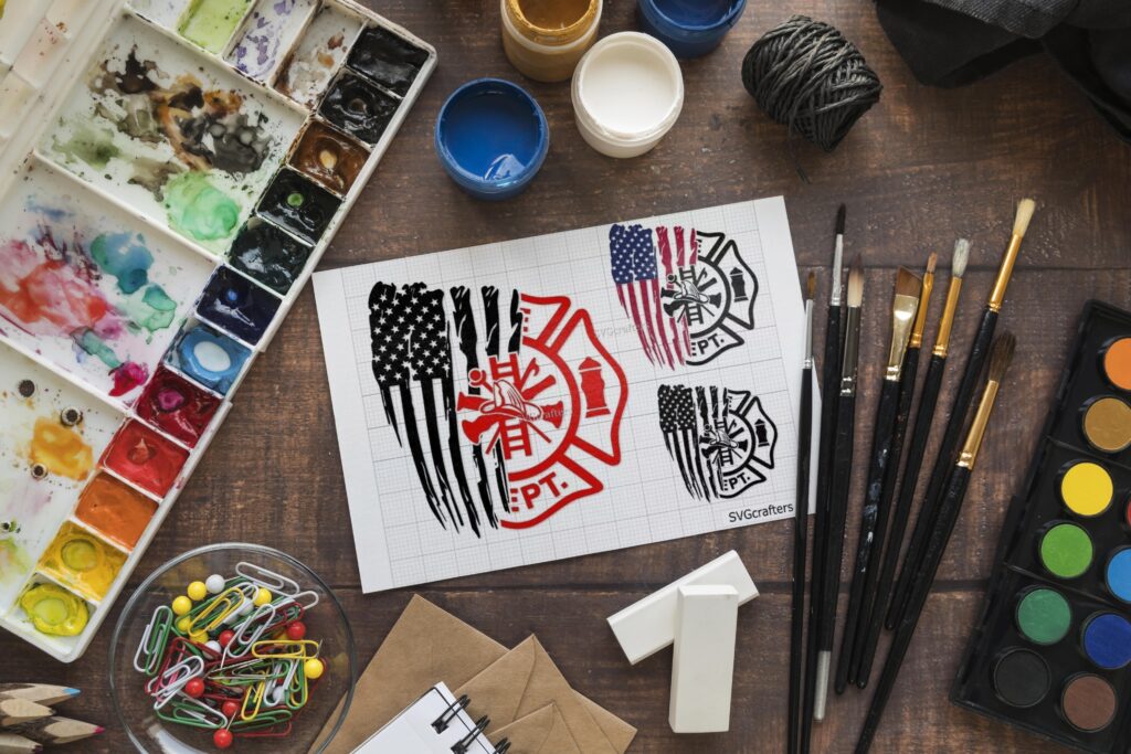 Distressed Firefighter Flag SVG, Firefighter SVG,Fireman SVG - done ...