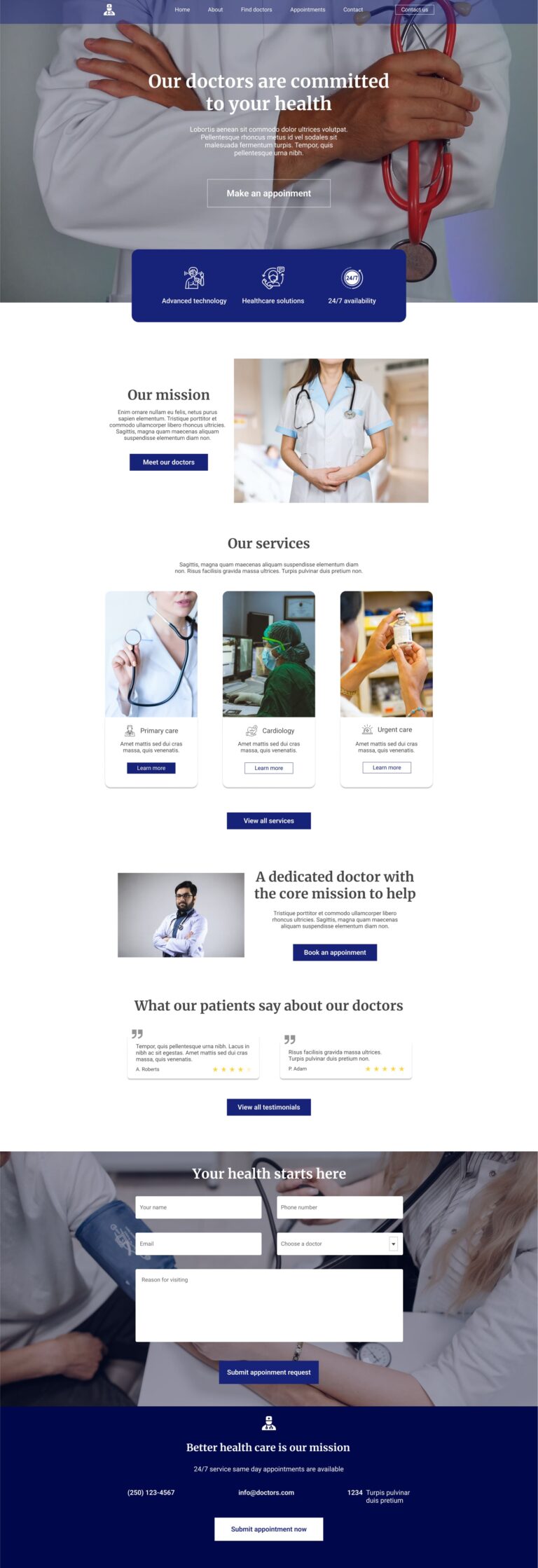 Doctor Landing Page Template – MasterBundles