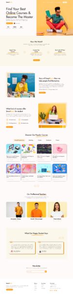 Clean Education Landing Page Template – MasterBundles