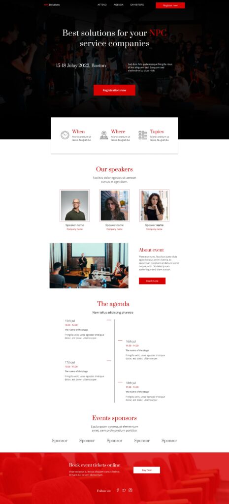 Modern Event Landing Page Template – MasterBundles