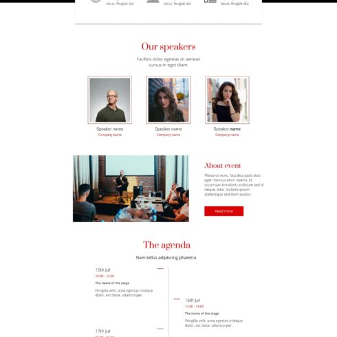 Modern Event Landing Page Template | Master Bundles