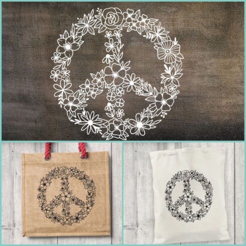 Flower SVG| Floral Peace SVG | Peace sign | Hippie SVG – MasterBundles