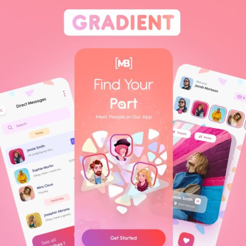 Dating App UI Gradient | MasterBundles