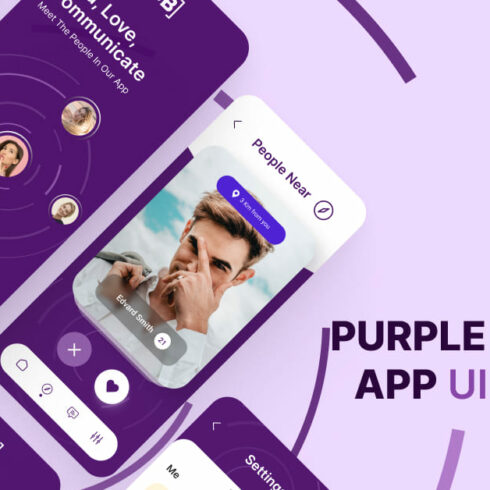 Purple Dating App UI Design | MasterBundles