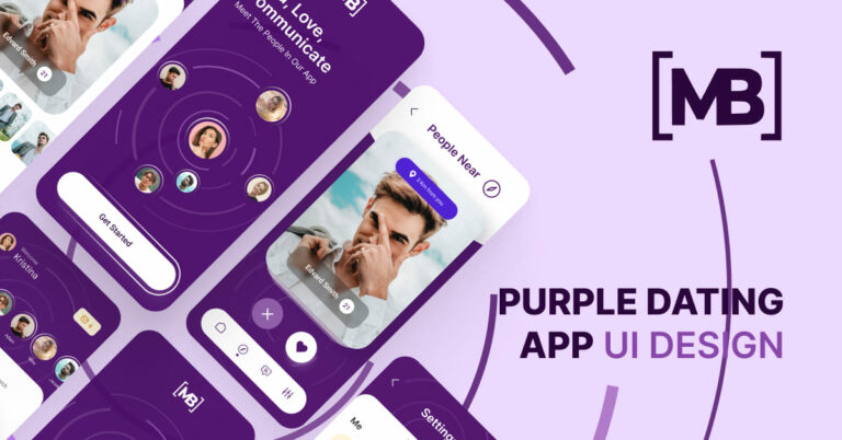 Purple Dating App UI Design – MasterBundles
