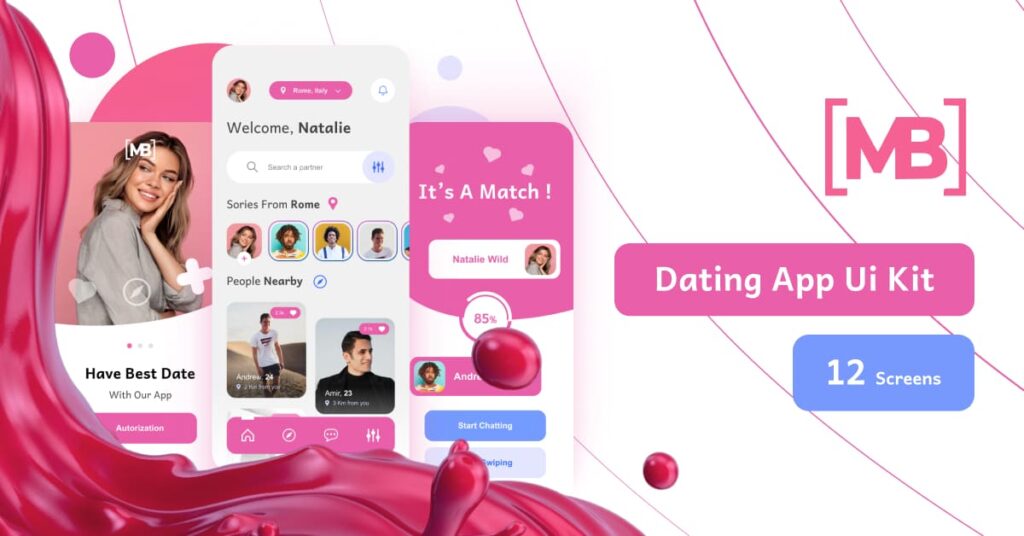 Dating App UI Kit Full - 12 Screens – MasterBundles
