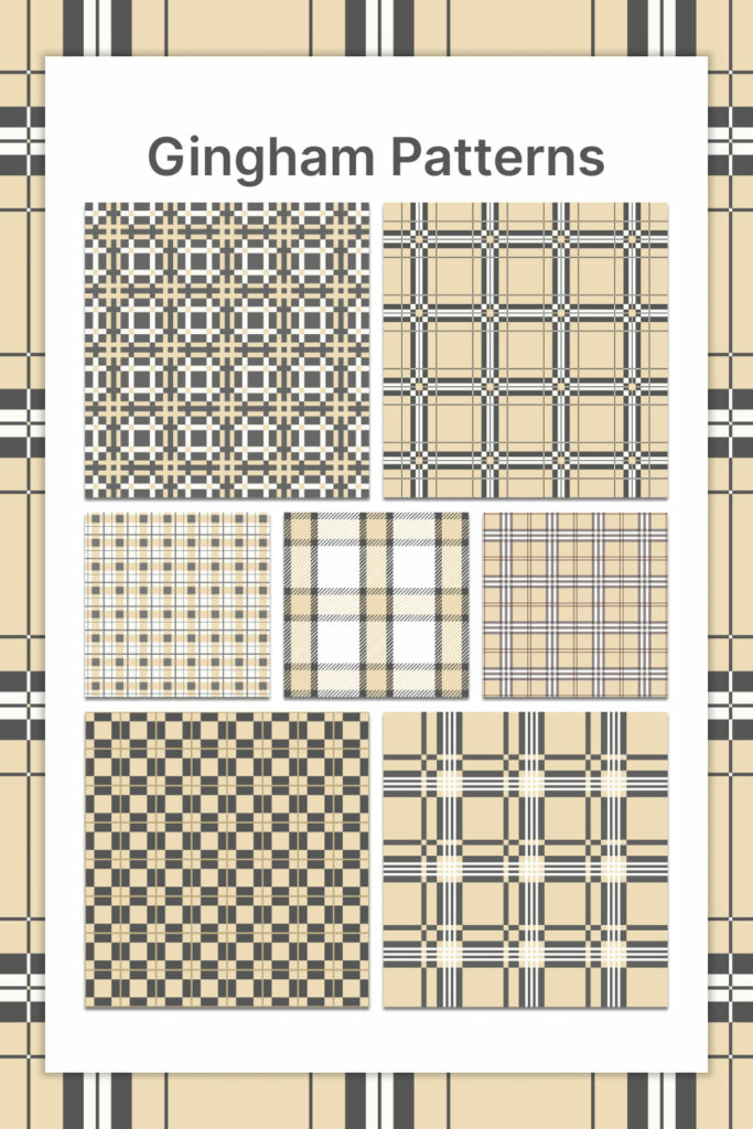 Beige Gingham Patterns – MasterBundles