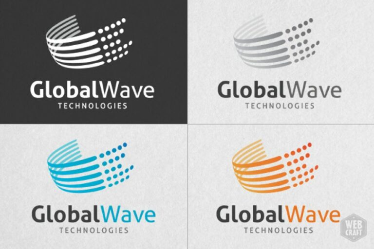 Global Wave Technology Logo Template – MasterBundles