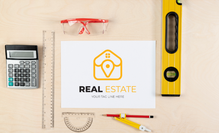Real Estate Location Pin House Logo Design Template - MasterBundles