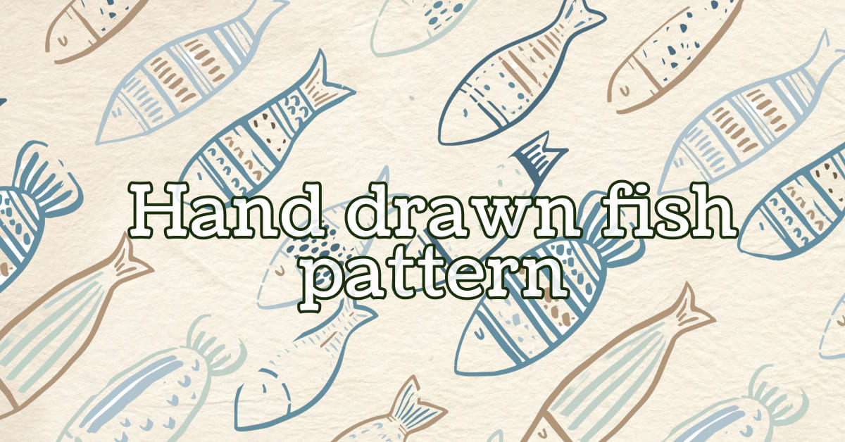 Hand drawn Fish Pattern, Cards – MasterBundles