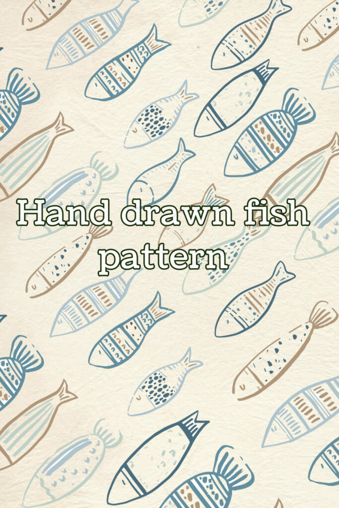 Hand drawn Fish Pattern, Cards – MasterBundles