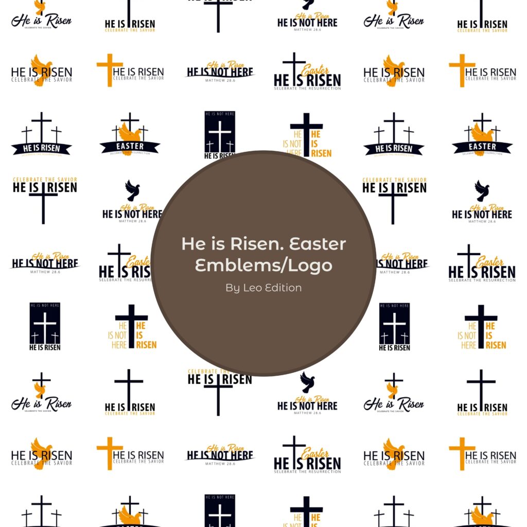 He is Risen. Easter Emblems/Logo – MasterBundles