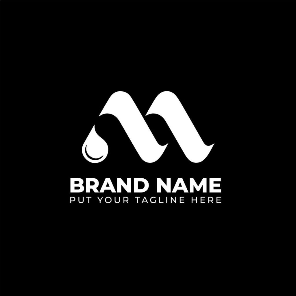 Drop water - Abstract letter M logo - MasterBundles