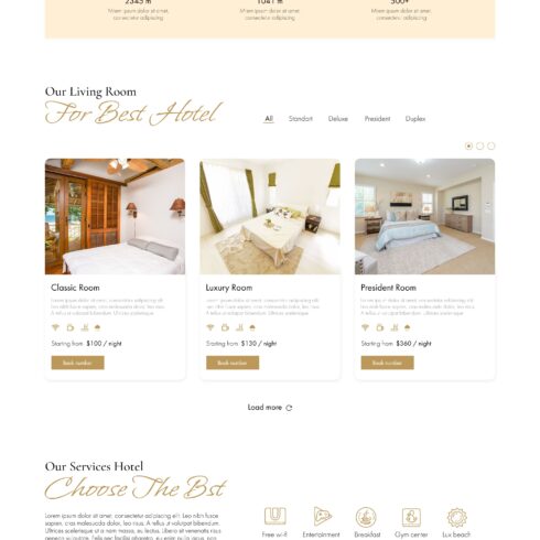 Clean Style Hotel Landing Page Template | Master Bundles