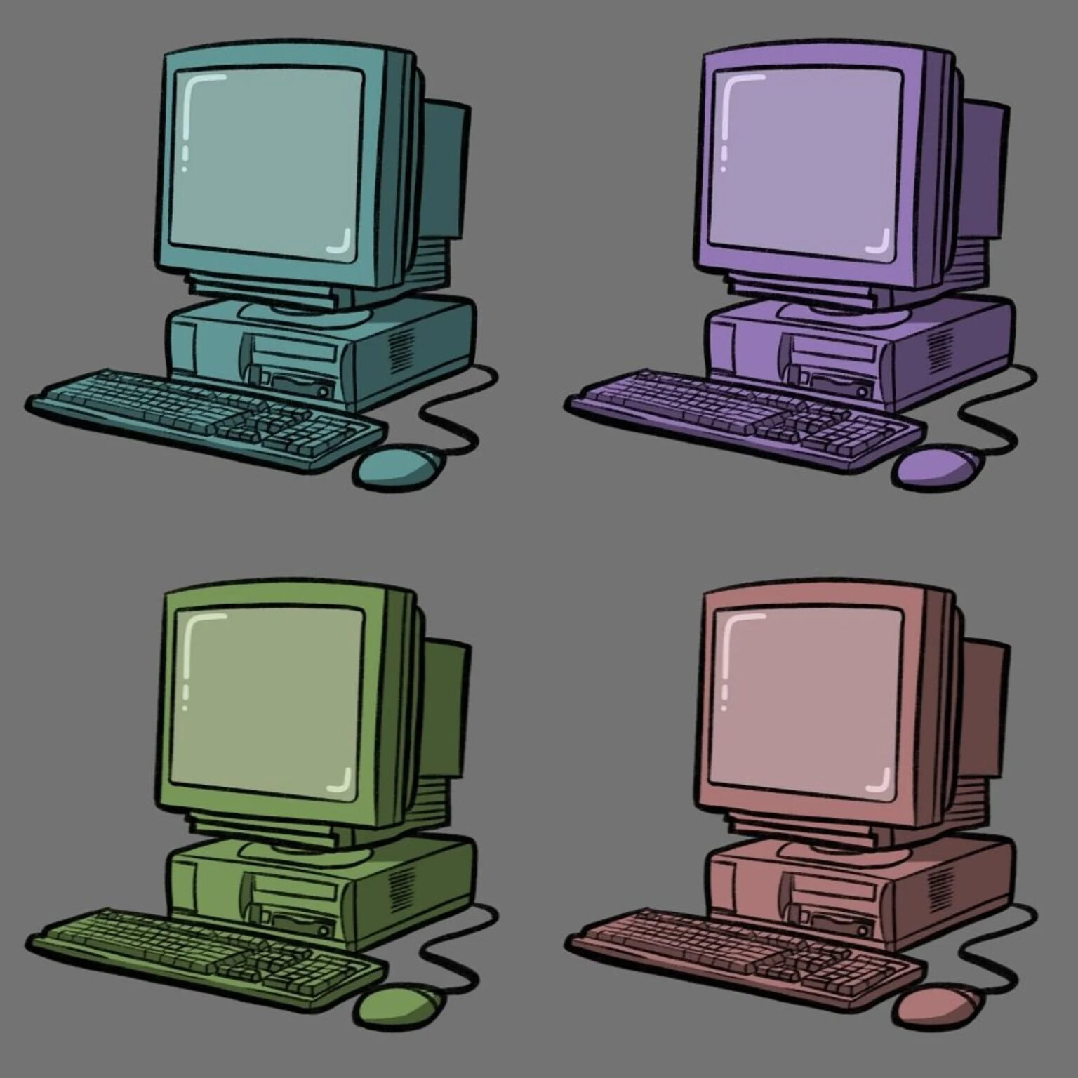 48 Elements Gadgets, Devices, Computer, Technology, Colored Clip Art ...