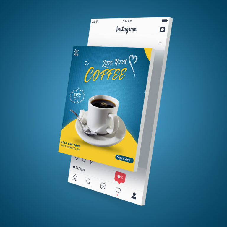 Modern Coffee Social Media Post Design - MasterBundles