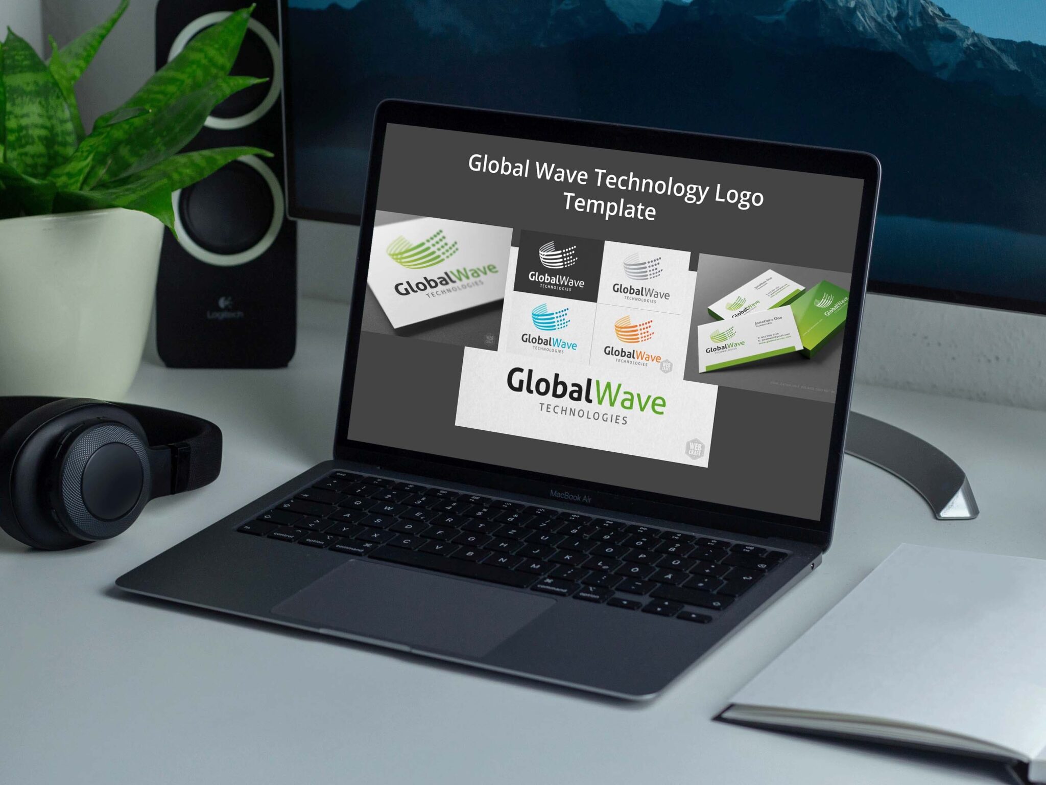 Global Wave Technology Logo Template – MasterBundles