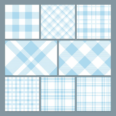 Light Blue Gingham Patterns – MasterBundles