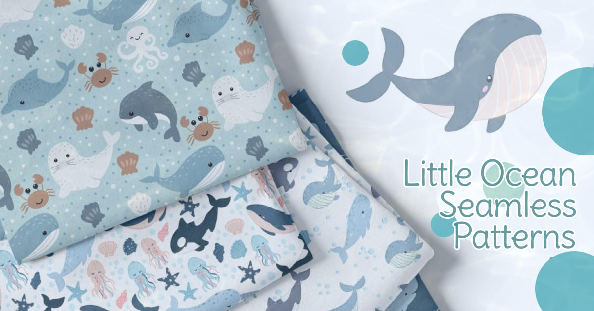 Little Ocean Seamless Patterns Set – MasterBundles