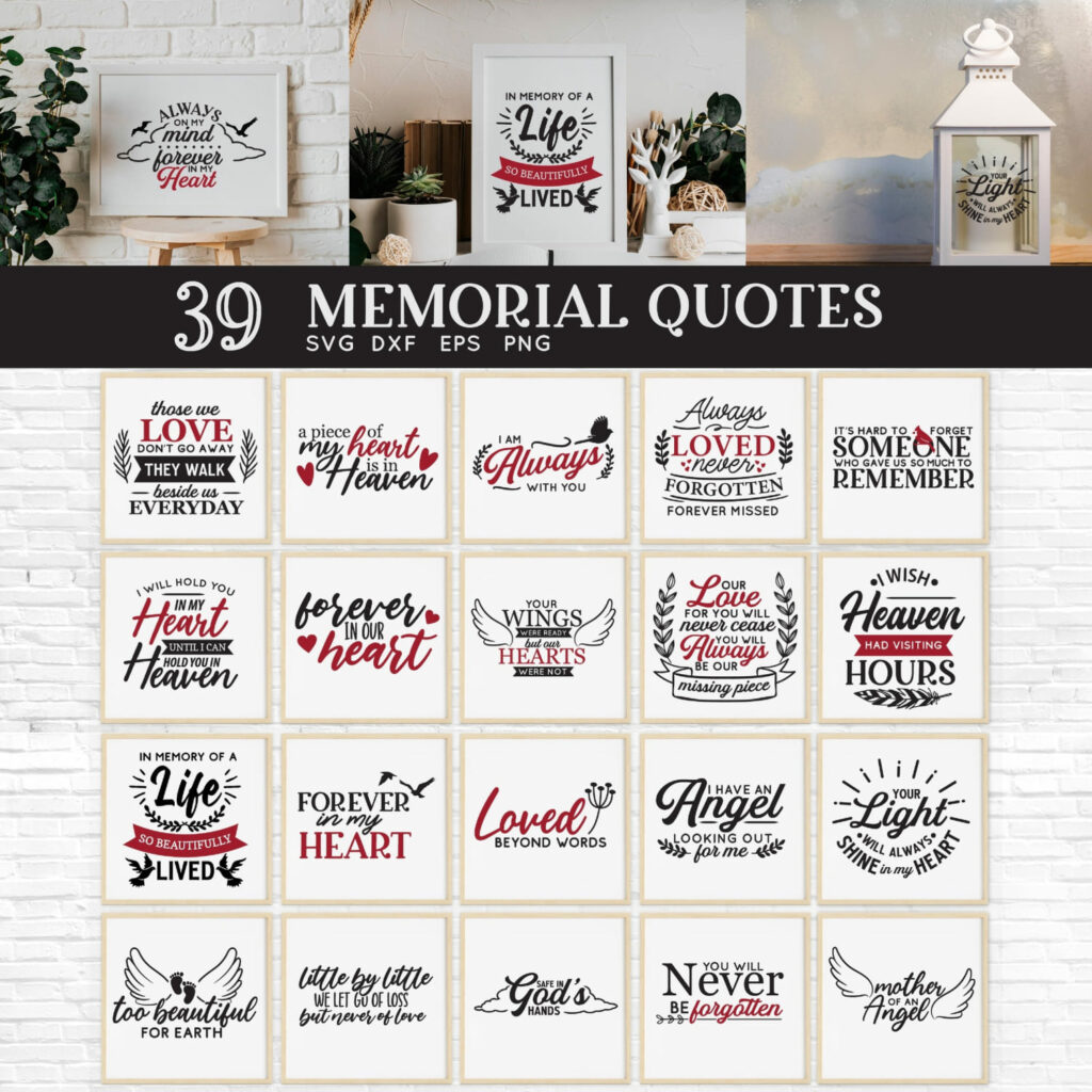 Memorial SVG Bundle | Memorial SVG Sayings | Memorial Quotes ...