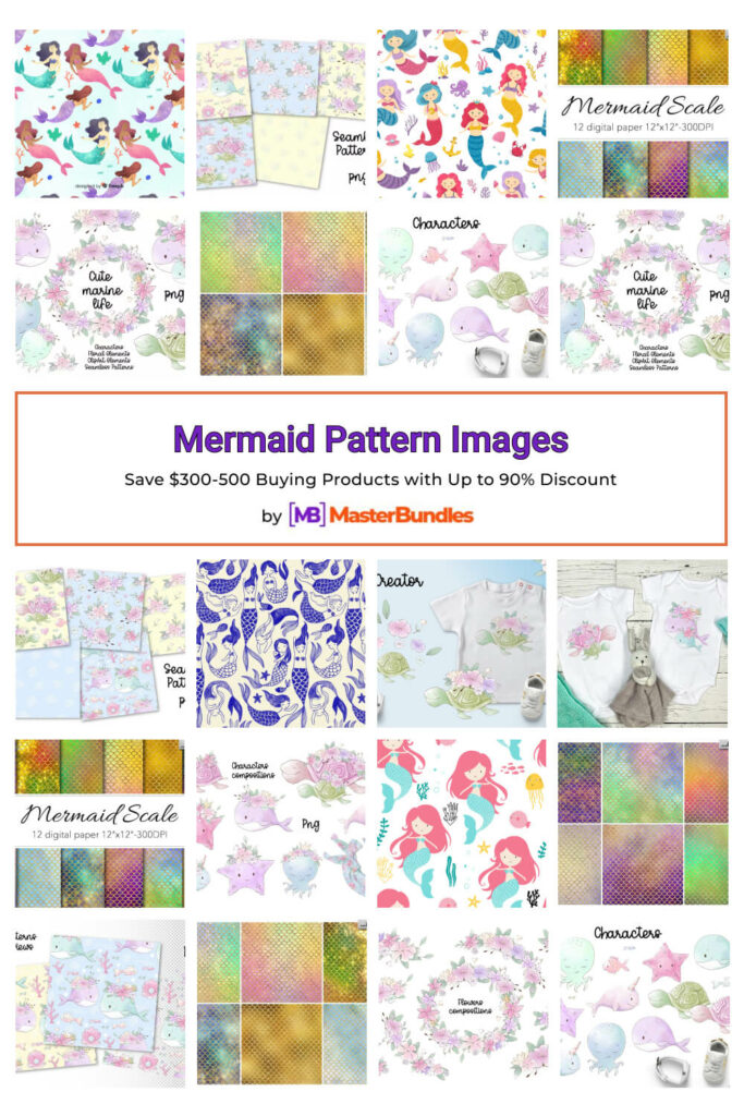 13+ Mermaid Pattern Graphic Bundles for 2024 - MasterBundles