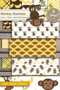 Monkey Digital Papers & Clipart – MasterBundles