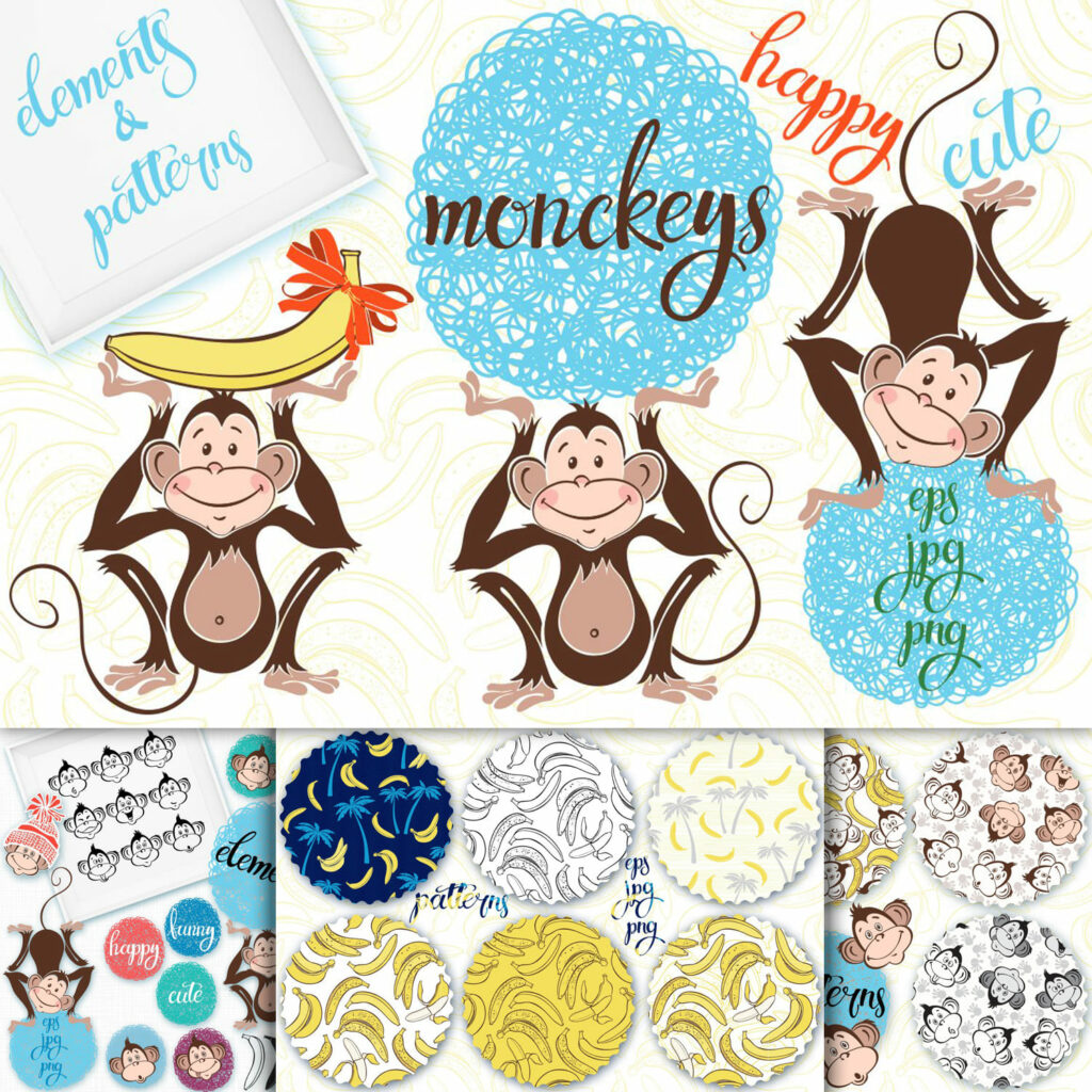 Monkey Patterns – MasterBundles