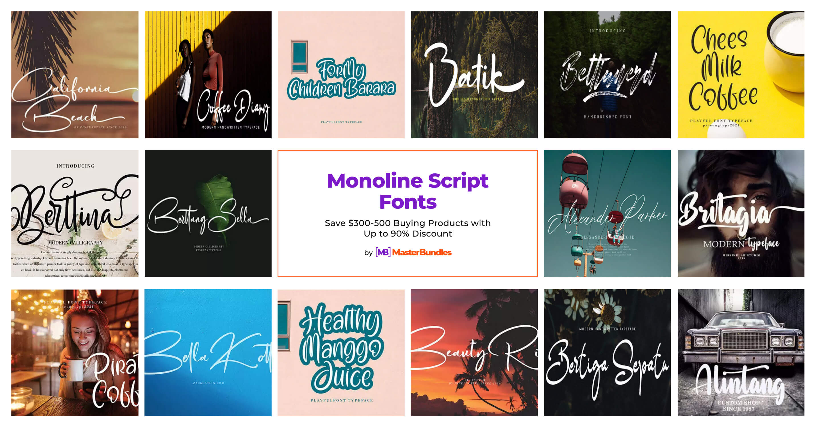 44+ Monoline Script Fonts 2025 - MasterBundles