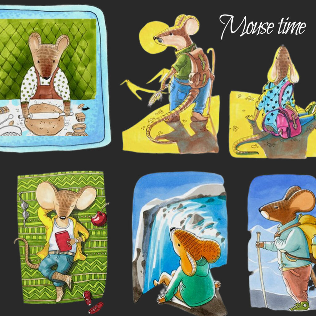Mouse Time. 15 Mice for Cards – MasterBundles