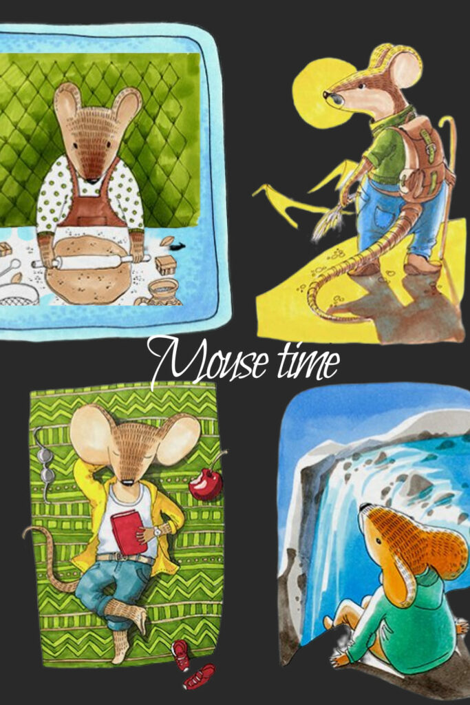 Mouse Time. 15 Mice for Cards – MasterBundles