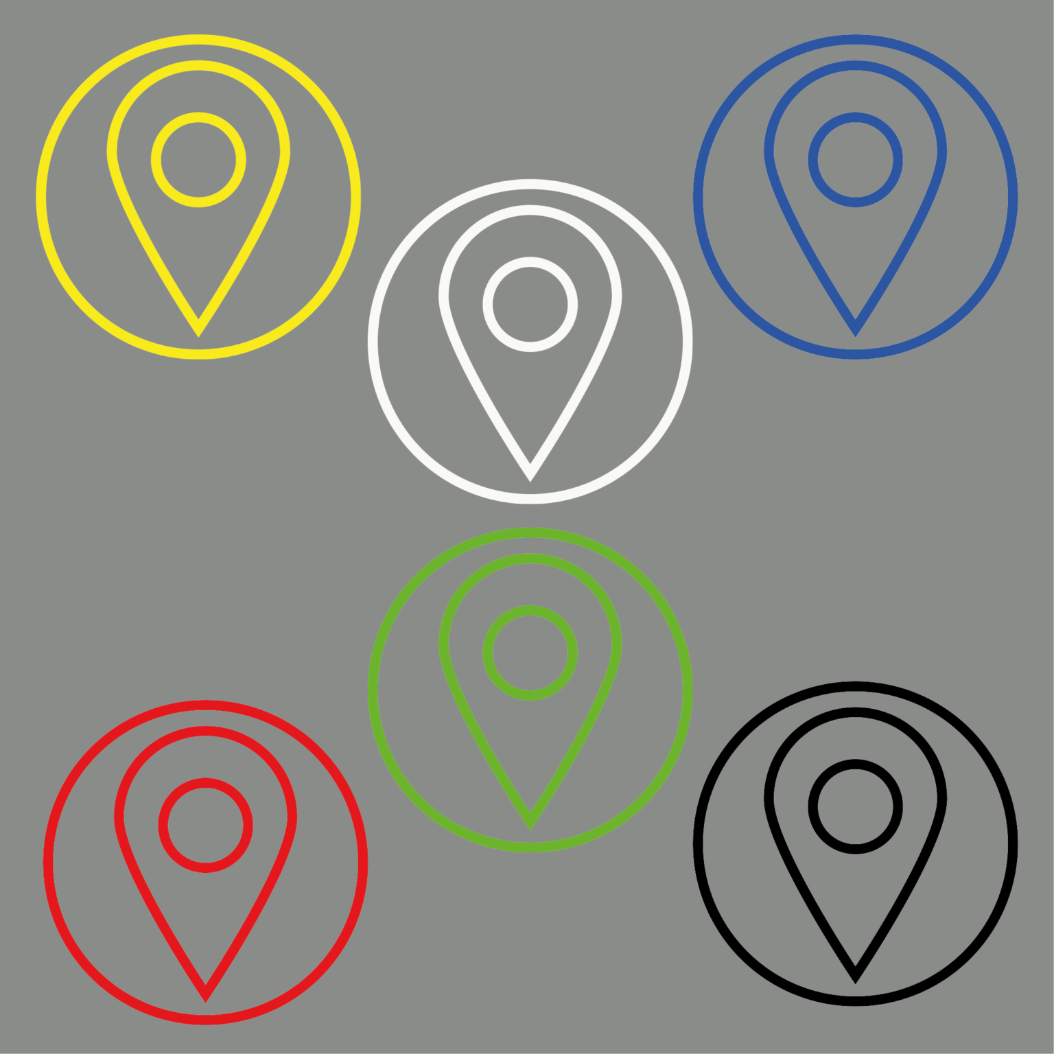 6 Colorfull Outline Icons