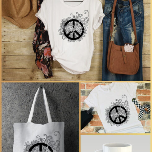 Peace Sign SVG | Peace Symbol SVG with Mandalas and Flowers | Master ...