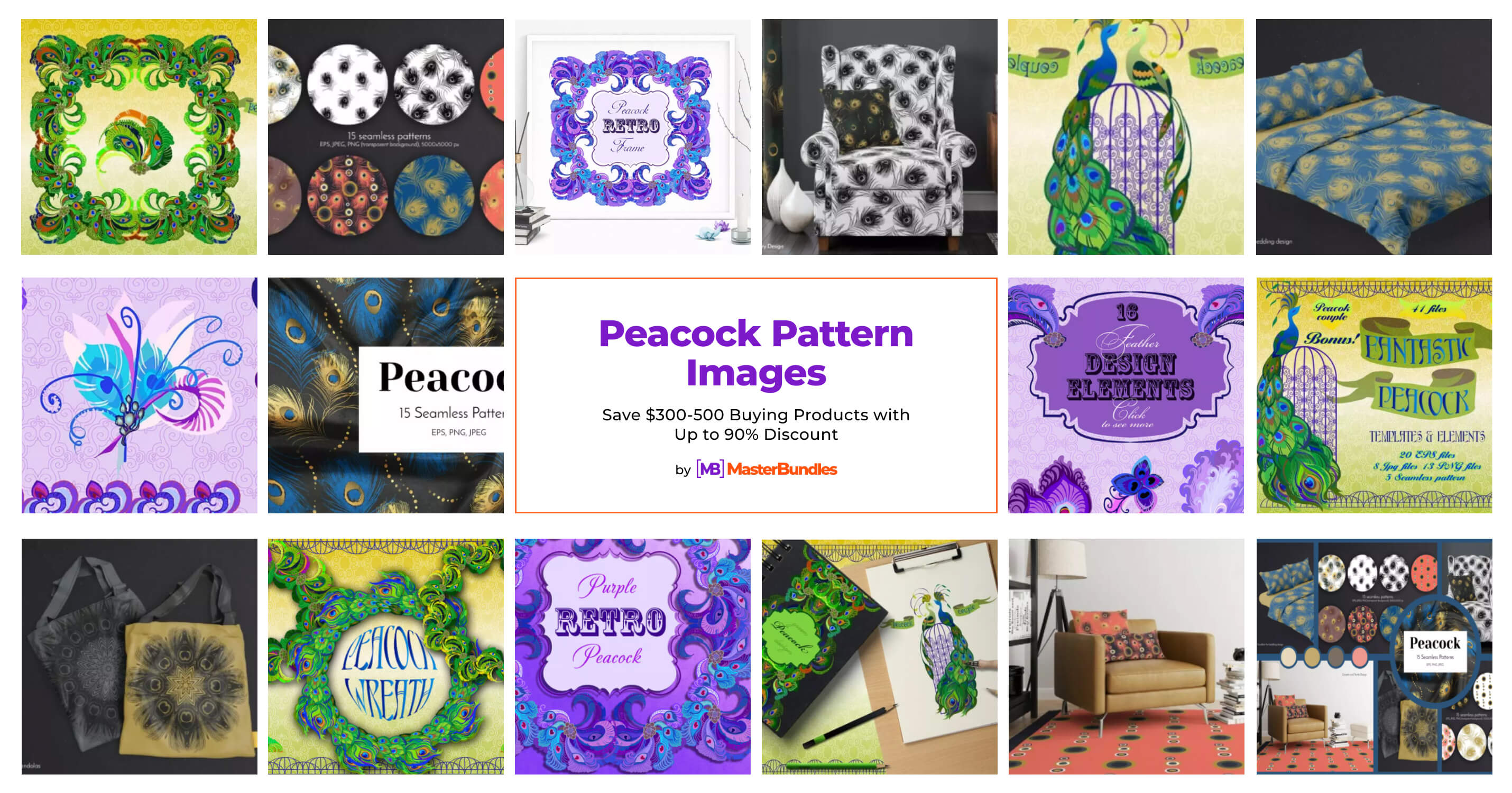 3+ Peacock Pattern Graphic Bundles for 2025 - MasterBundles