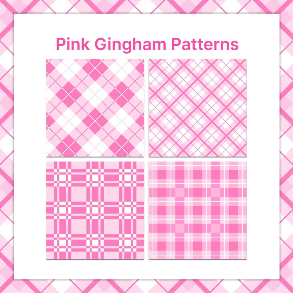 Pink Gingham Patterns V1 – MasterBundles