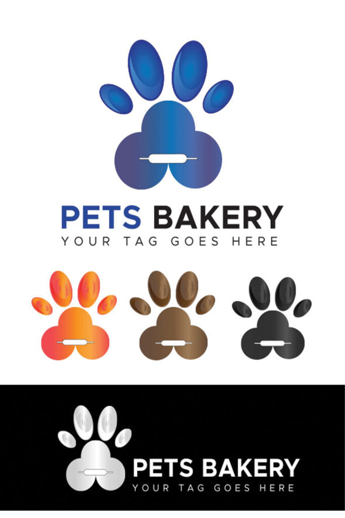 5 versions of Animal - Pets food store Logo in just $9 - MasterBundles