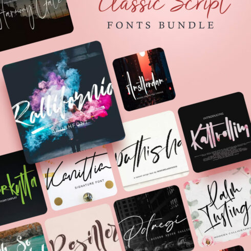 10 Classic Script Fonts Bundle | Master Bundles