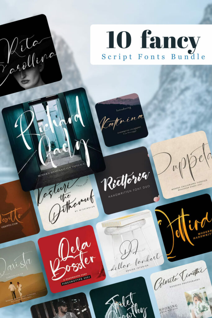 10 Fancy Script Fonts Bundle – MasterBundles