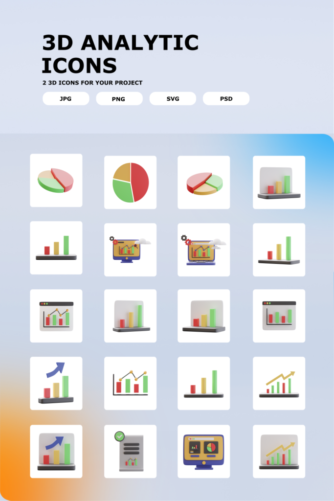 20 3D ANALYTIC ICON FOR YOUR PROJECT- ONLY $20 - MasterBundles